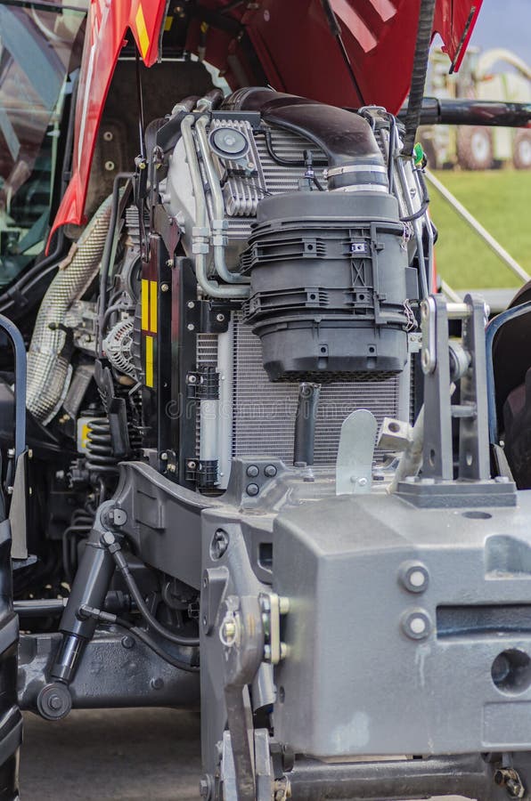 Powerful High-tech Tractor Engine in Modern Design Stock Image - Image ...