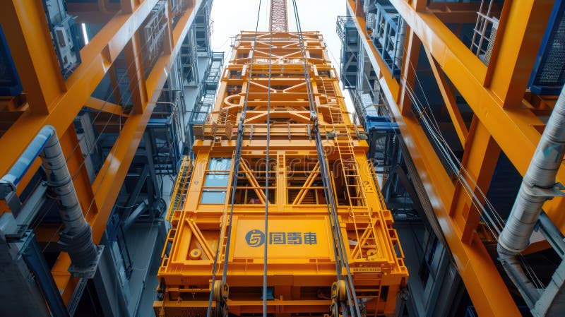 Hoist Machinery Elevating Materials in a Skyscraper Project ...