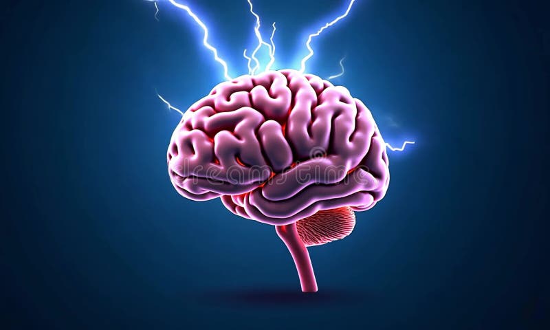 Powerful Human Brain with Energy Lightning Strikes Stock Video - Video ...