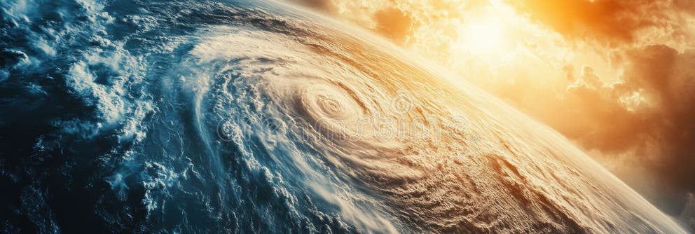 A Powerful Hurricane Develops in the Open Ocean, Featuring a Tight ...