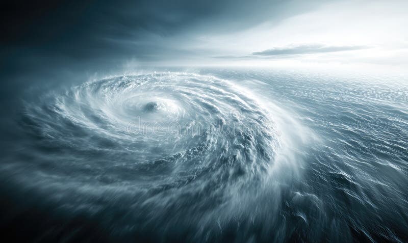A Powerful Hurricane Swirling Over a Vast Ocean, Showcasing Dramatic ...