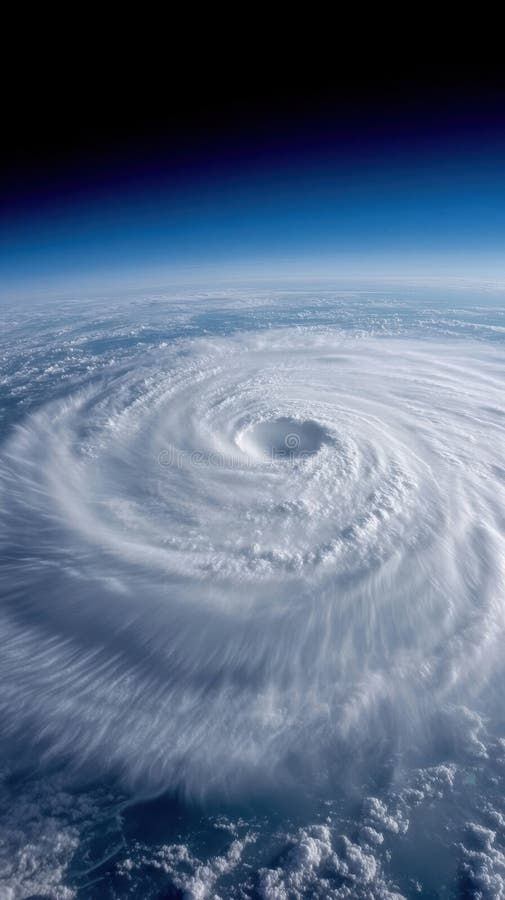 Powerful Hurricane Swirls Over Ocean, Showcasing Nature Force Stock ...