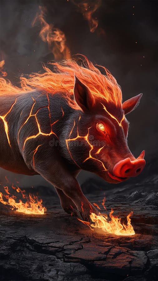 A Powerful Hybrid Creature, Blending the Form of a Hog with the Essence ...