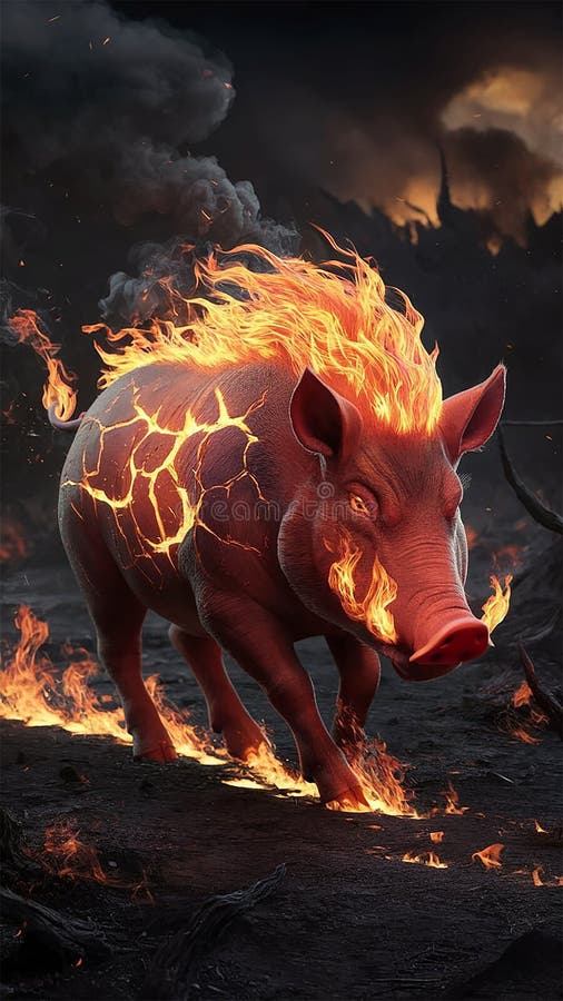 A Powerful Hybrid Creature, Blending the Form of a Hog with the Essence ...