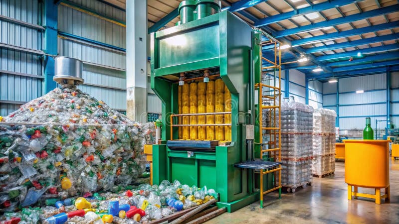 IndustrialScale Plastic Recycling Powerful Hydraulic Press Compacts ...