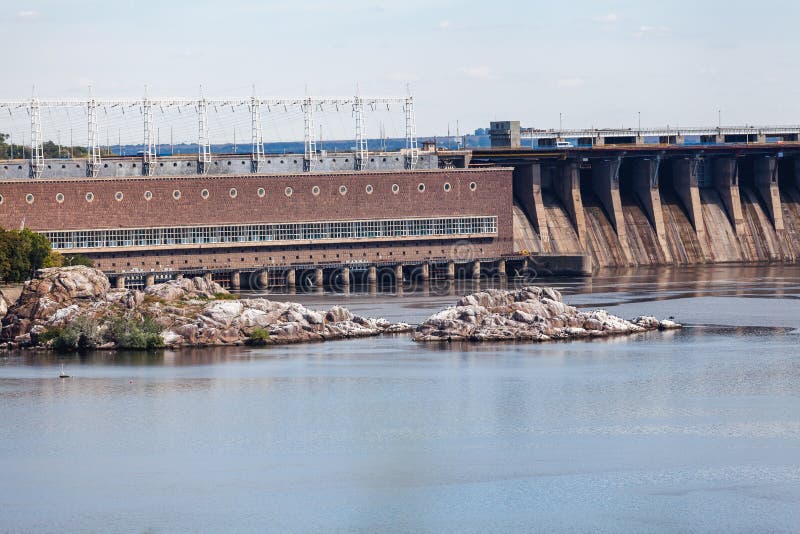 Powerful Hydraulic Structures on the River Stock Image - Image of ...
