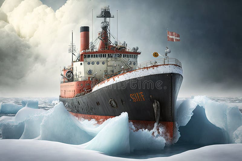 Powerful Icebreaker Ship for Sailing through Ice To North Stock ...
