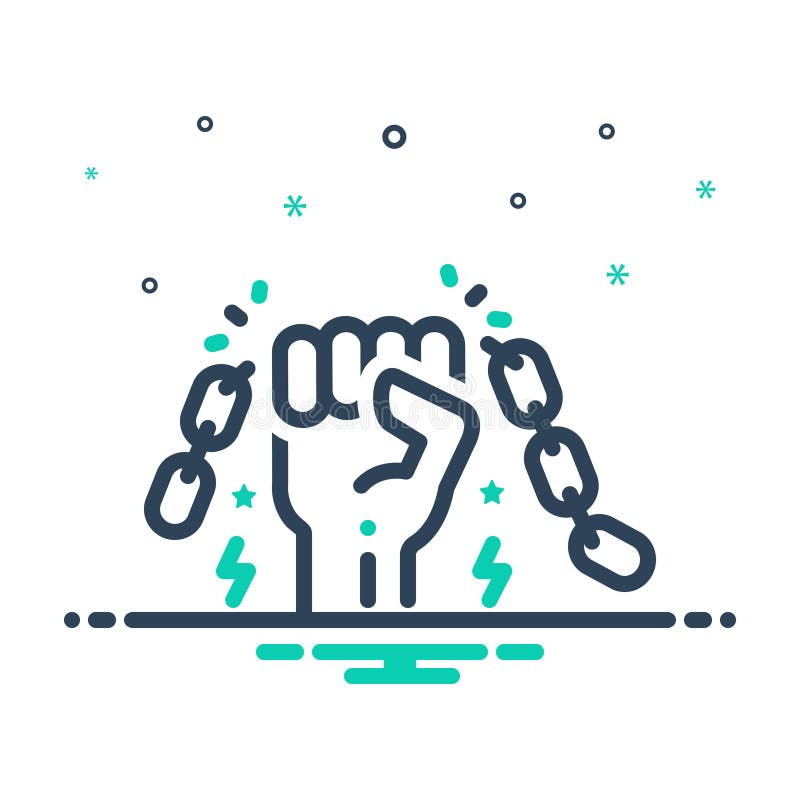 Mix Icon for Powerful, Impressive and Chain Stock Vector - Illustration ...