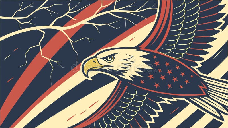 Powerful Eagle Head with Dynamic Lightning Bolts, Majestic and Intense ...