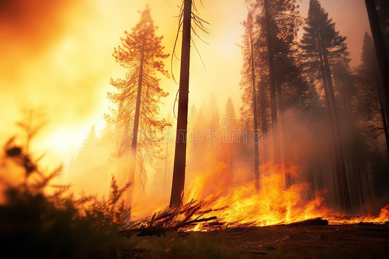 A Powerful Illustration of a Massive Forest Fire. Created with ...
