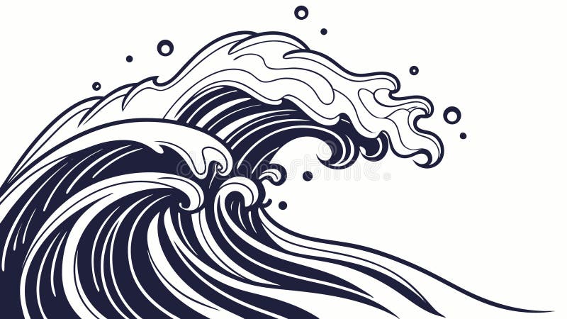 Powerful Ocean Wave Breaking, Nature S Force, Vector Design Generative ...