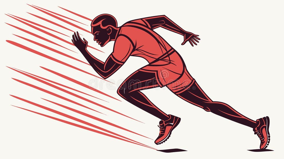 Sprinter in Starting Position Ready To Run, Vector Design Generative AI ...