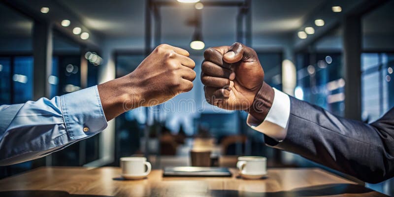 Diverse Hands United Strength a Night Office Scene Celebrating Racial ...