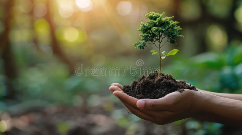 Planting Hope: a Hand Holding a Small Tree for a Greener World on Earth ...