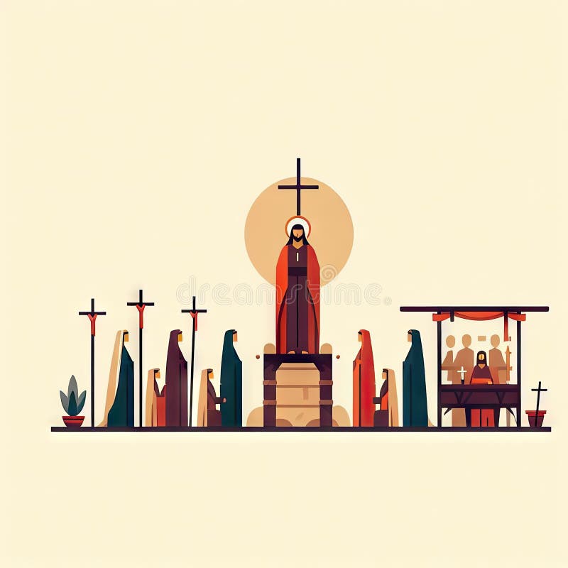 Divine Silhouette: Holy Week Devotion Stock Image - Image of ceremony ...