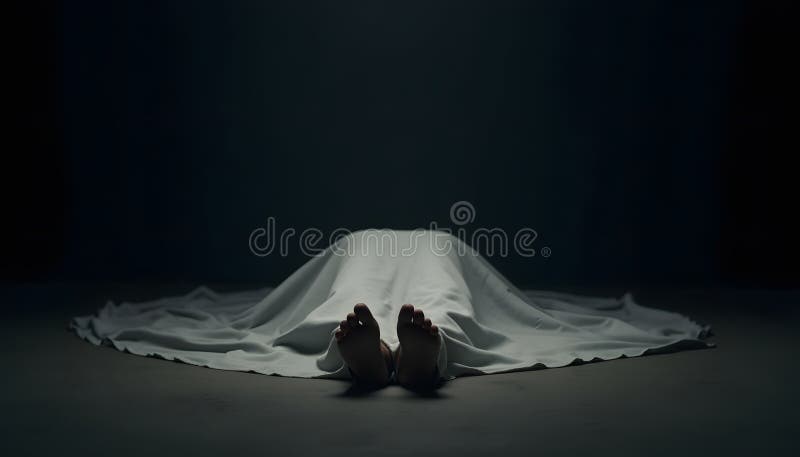 Haunting Image of a Body Under White Sheet - Symbolizing Mortality and ...