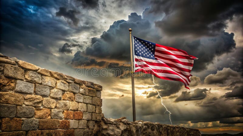 Broken Flag Reflect Americas Divisions Stock Illustrations – 1 Broken ...
