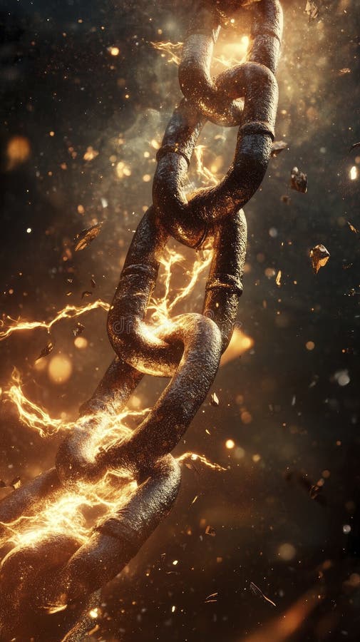 A Powerful Image of a Chain Breaking Apart Mid-air, Symbolizing Freedom ...