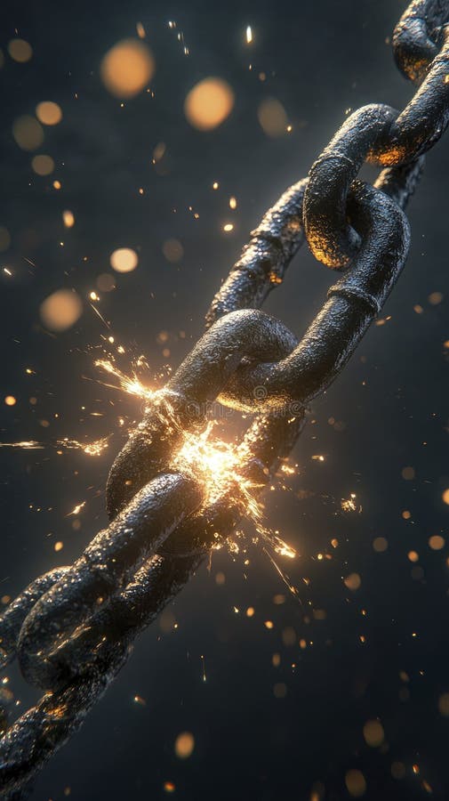 A Powerful Image of a Chain Breaking Apart Mid-air, Symbolizing Freedom ...