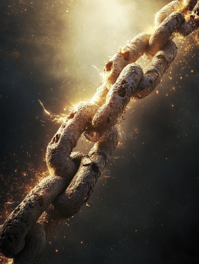 A Powerful Image of a Chain Breaking Apart Mid-air, Symbolizing Freedom ...