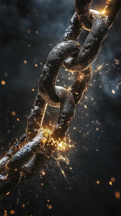 A Powerful Image of a Chain Breaking Apart Mid-air, Symbolizing Freedom ...