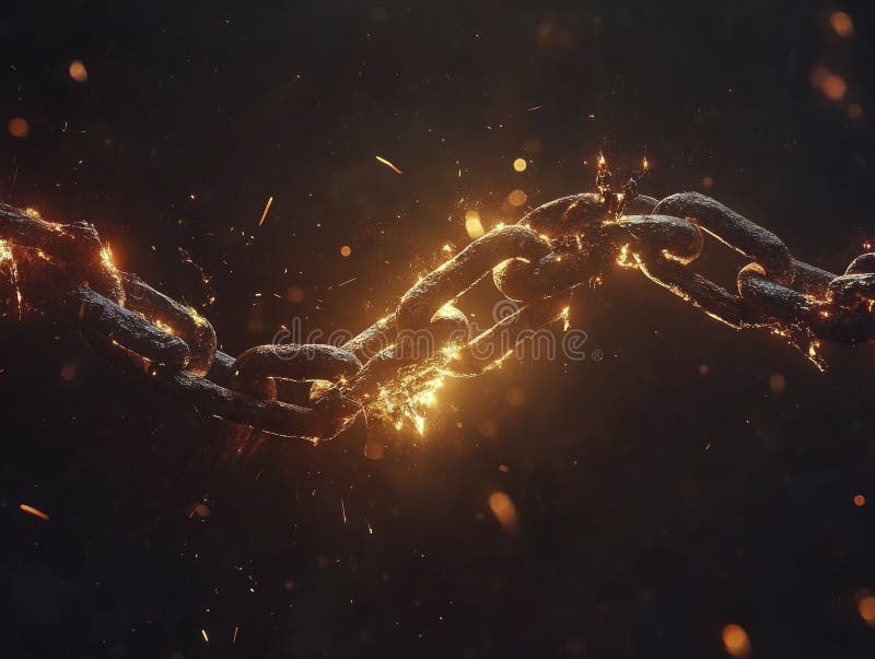 A Powerful Image of a Chain Breaking Apart Mid-air, Symbolizing Freedom ...