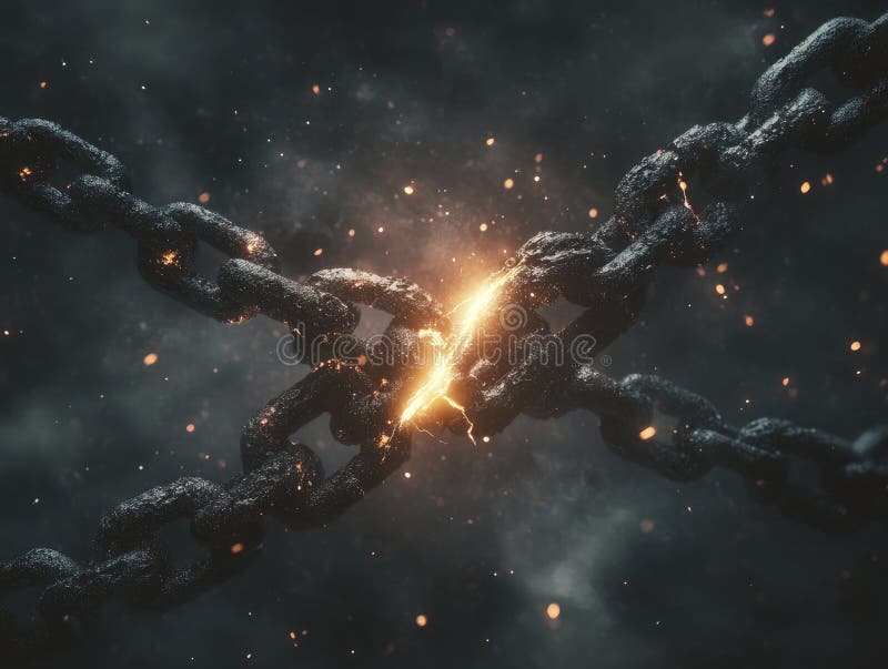 A Powerful Image of a Chain Breaking Apart Mid-air, Symbolizing Freedom ...