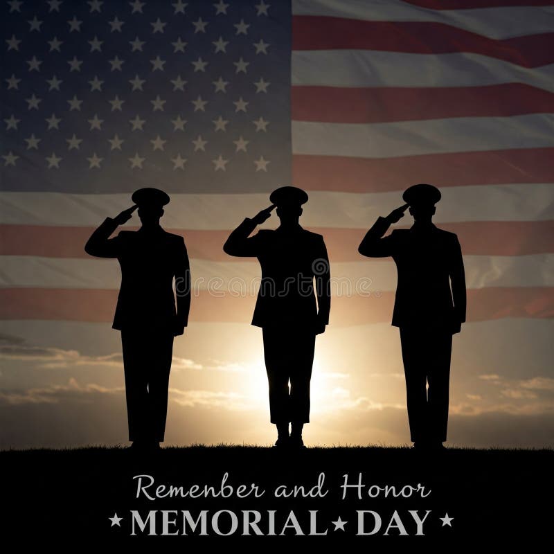 A Solemn Remembrance: Memorial Day Observance Stock Illustration ...