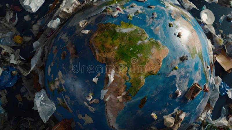 A Powerful Image Depicting Planet Earth Covered in Trash and Plastic ...
