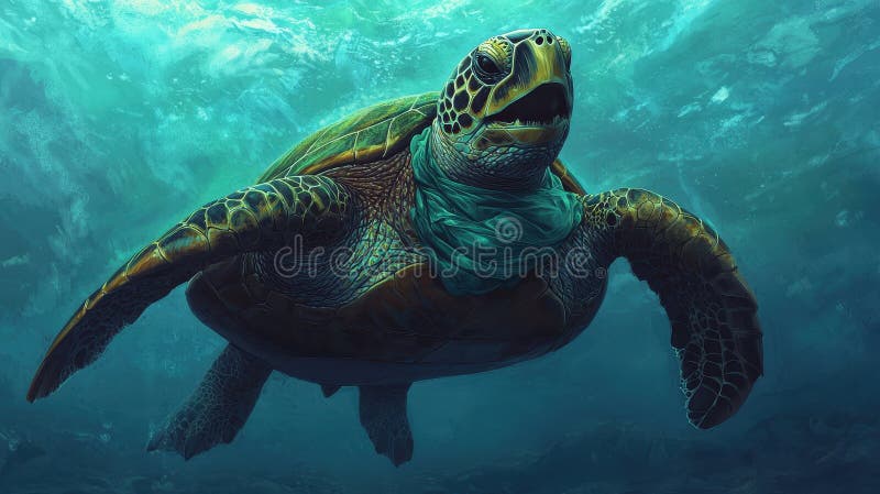 Sea Turtle Entangled in Plastic Ocean Pollution Wildlife Marine Life ...