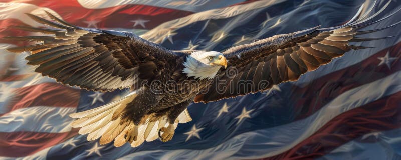 A Powerful Image of an Eagle with Its Wings Outstretched, the Wavy ...