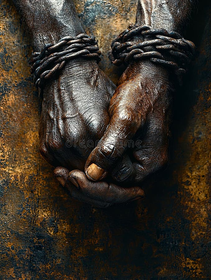 Hands in Chains Expressing Struggle and Resilience Stock Photo - Image ...