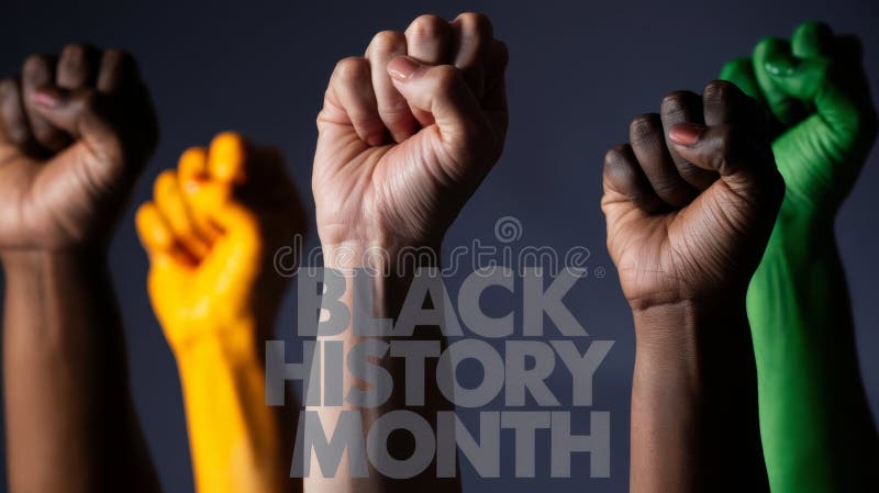 Black History Month Unity Fists Raised Up in Celebration AI Generated ...