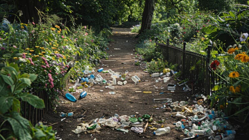 A Powerful Image of a Neglected Park Litter and Nature S Struggle ...