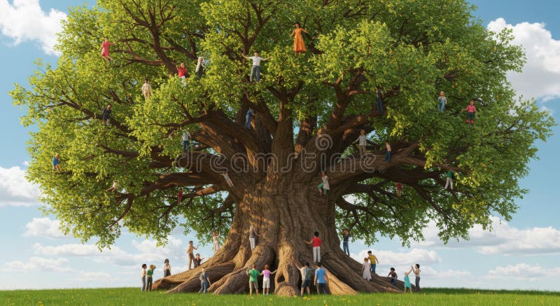 Giant Tree of Life Representing Cultural Legacy and Unity - Generative ...