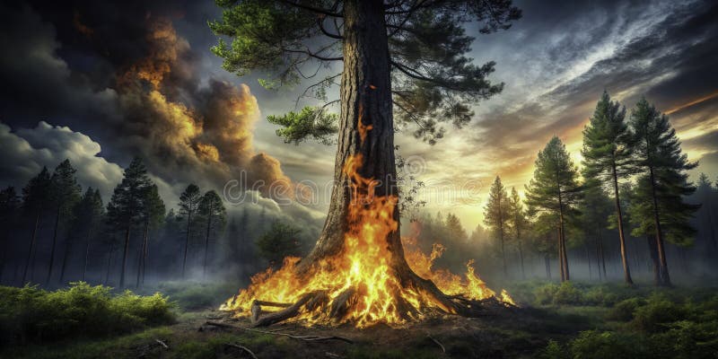 A Burning Tree: Capturing the Dramatic Beauty and Environmental Impact ...