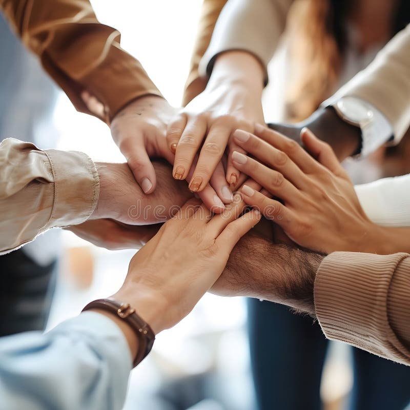 Teamwork, Unity, and Collaboration: Hands Joined in Harmony Stock ...