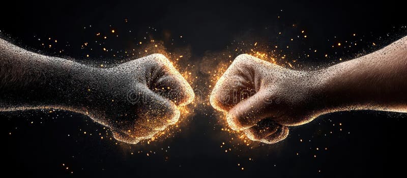 Clashing Fists: Illustrating the Concept of Conflict and Impact with ...