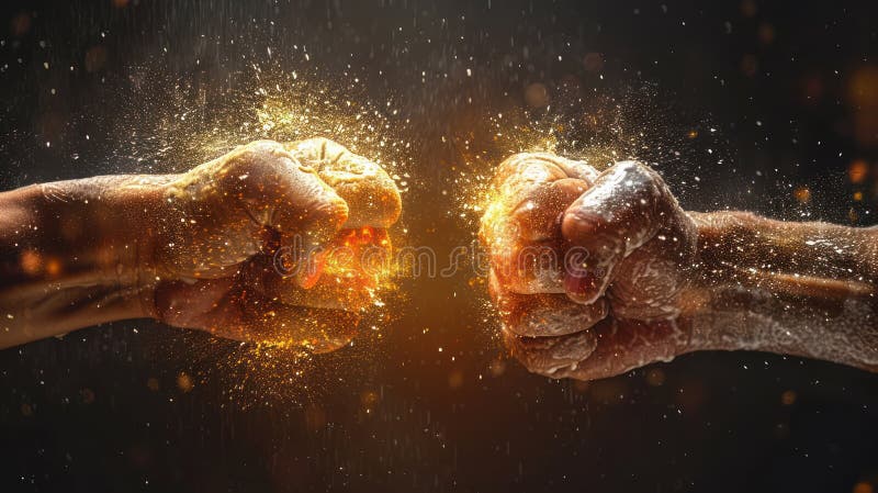 Fighting for Resolution: Two Fists in a Symbolic Conflict Concept Stock ...