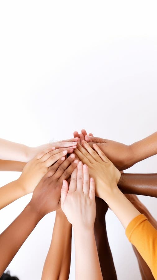 A Powerful Image of Unity with Diverse Hands Joined Together Over a ...