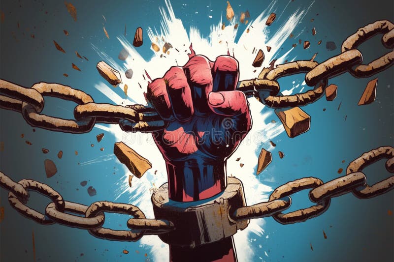 Powerful Imagery Hands Breaking Chains Symbolizing Freedom on Human ...