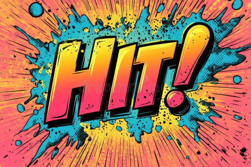 Hit Comic Book Bold Lettering Expressing Power and Impact Stock ...