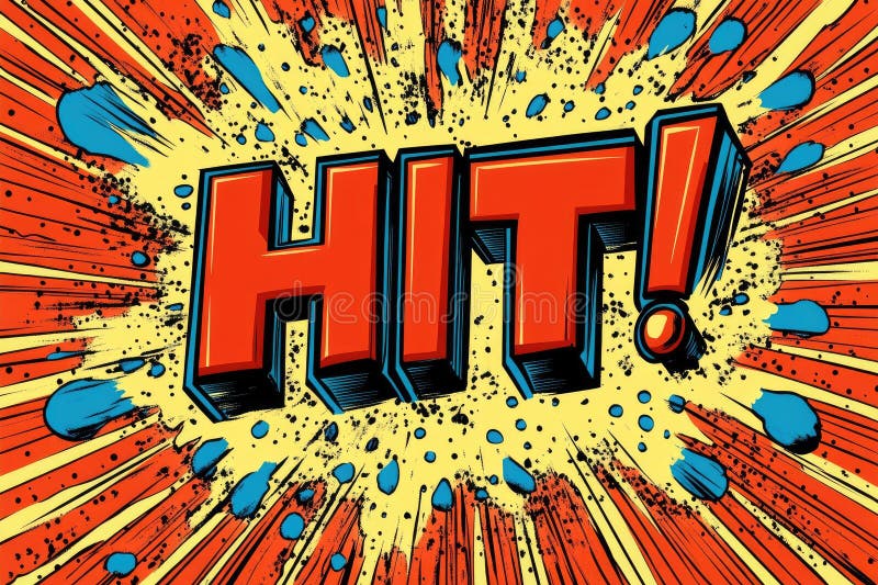 Hit Comic Book Bold Lettering Expressing Power and Impact Stock ...