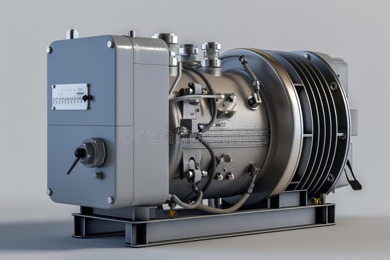 Powerful Industrial Electric Motor Standing on Metal Frame Stock Image ...