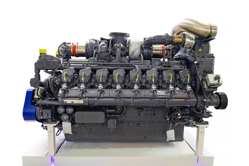 Powerful Industrial Engine Standing on Display Platform Stock Image ...