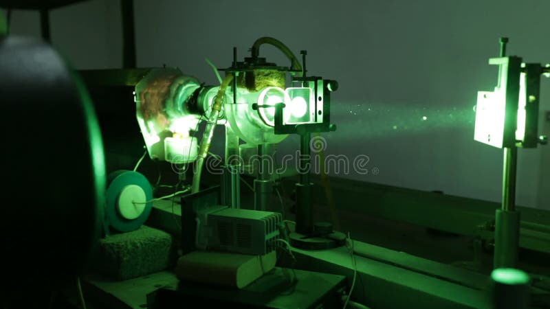 Green Laser Beam Reading or Writing Data on Rotating Cd or Dvd Disc ...
