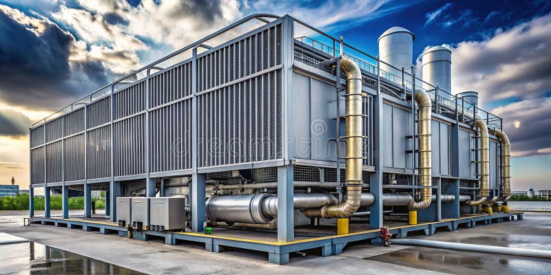 Powerful Industrial Refrigeration Unit Outdoor Deck System Robust ...