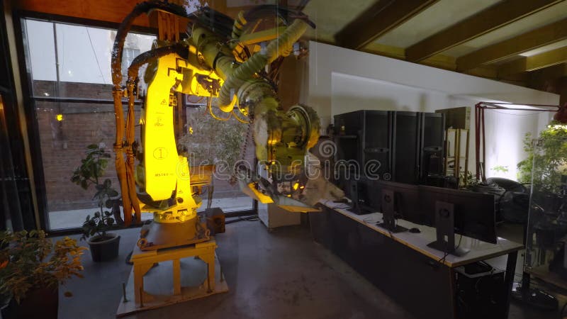 Industrial Robot Arm Performing Complex Tasks Stock Video - Video of ...