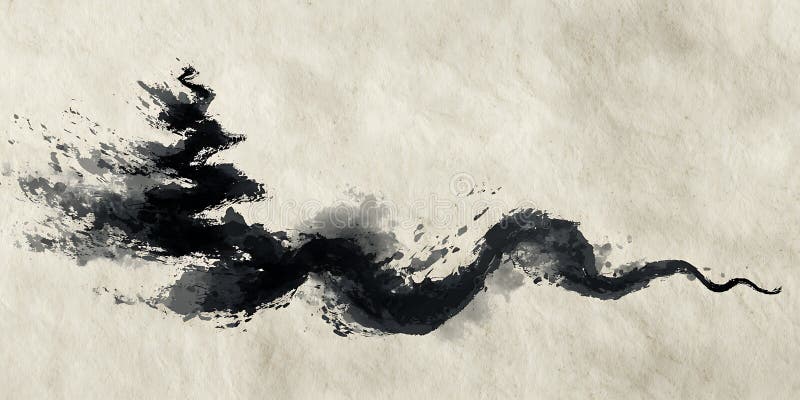 Powerful Ink Dragon Abstract Art Texture Stock Illustration ...