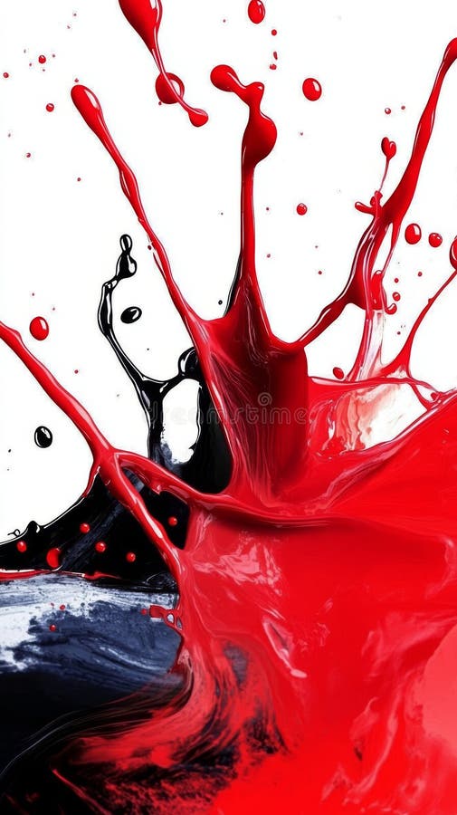 A Powerful Ink Stroke on a Canvas Highlights a Sharp Contrast Against a ...